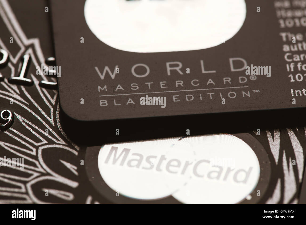 Samara, Russia-July 25.2016: World MasterCard Black edition Privilege ...