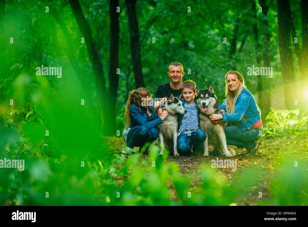 Children playing husky dog hi-res stock photography and images - Alamy