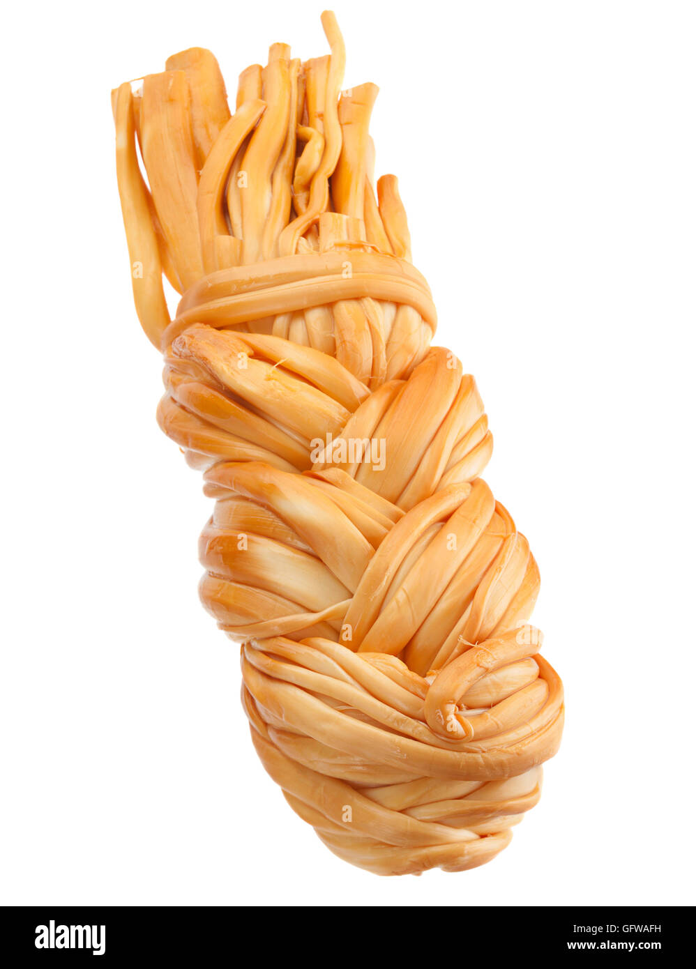 Smoked braided cheese isolated on white background Stock Photo - Alamy