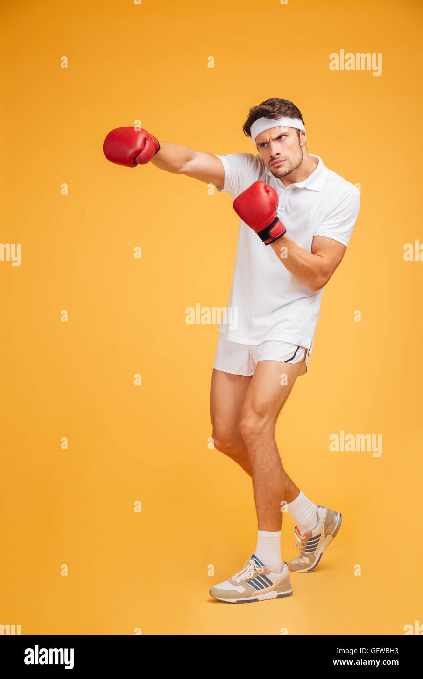 Muscular male boxer standing over hi-res stock photography and images ...
