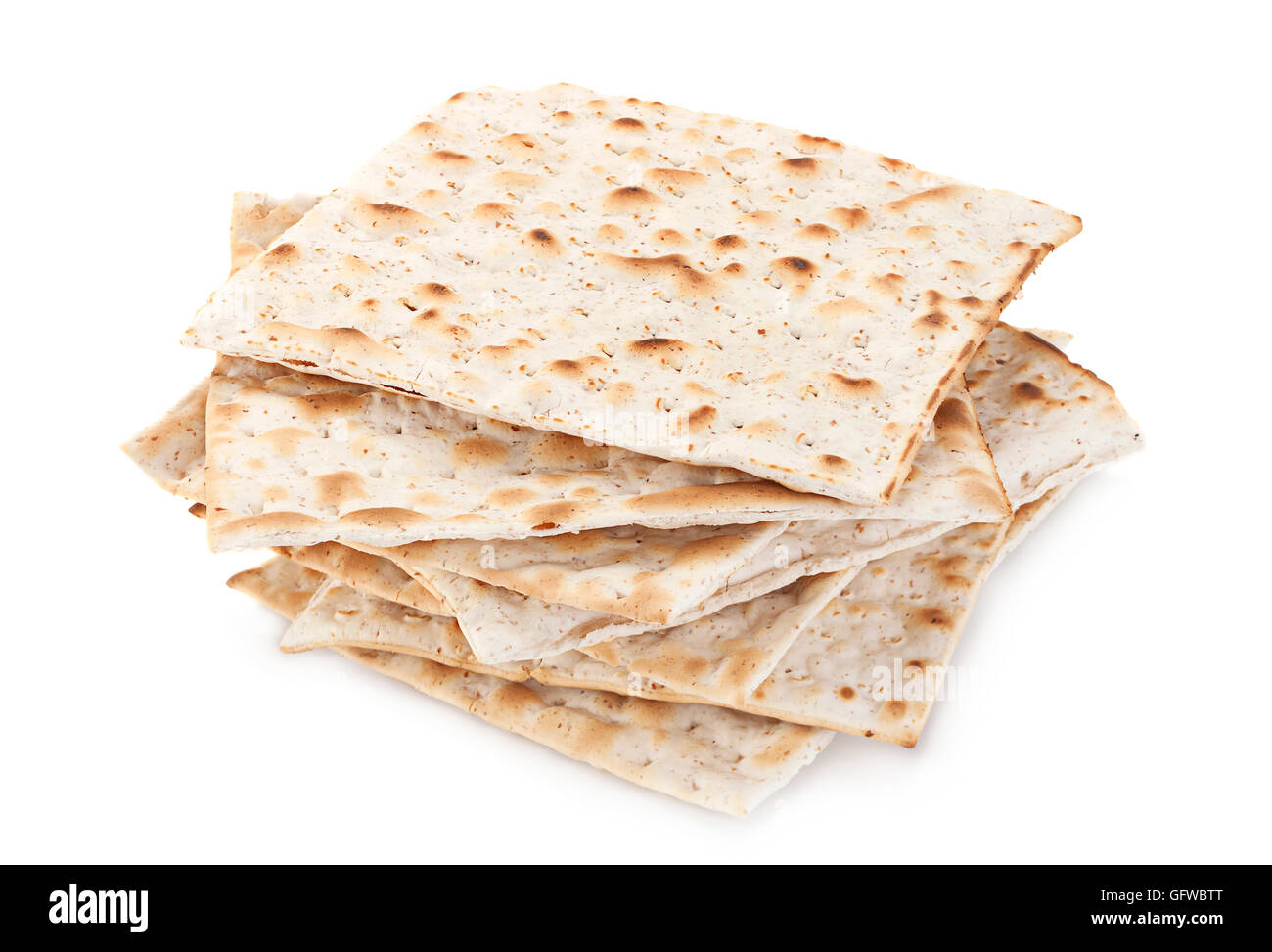 Matzo traditional jewish bread isolated on white Stock Photo - Alamy