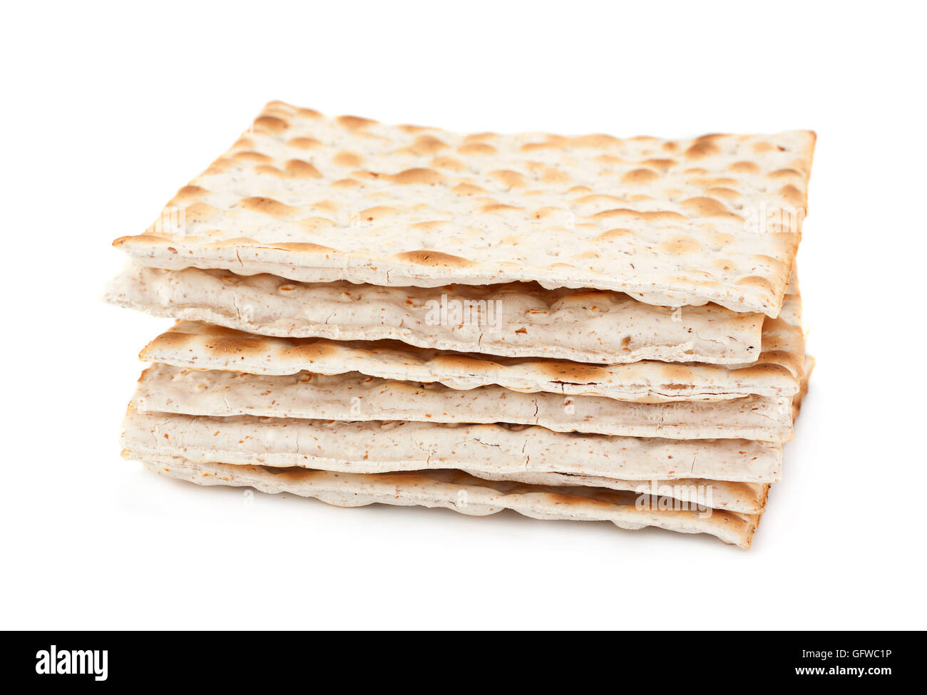 Matzo traditional jewish bread isolated on white Stock Photo - Alamy