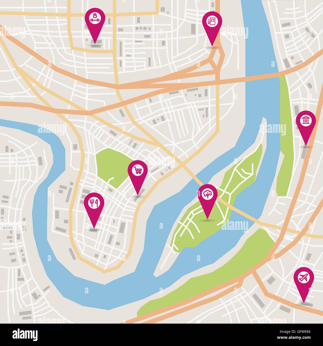 Vector city map Stock Vector Image & Art - Alamy