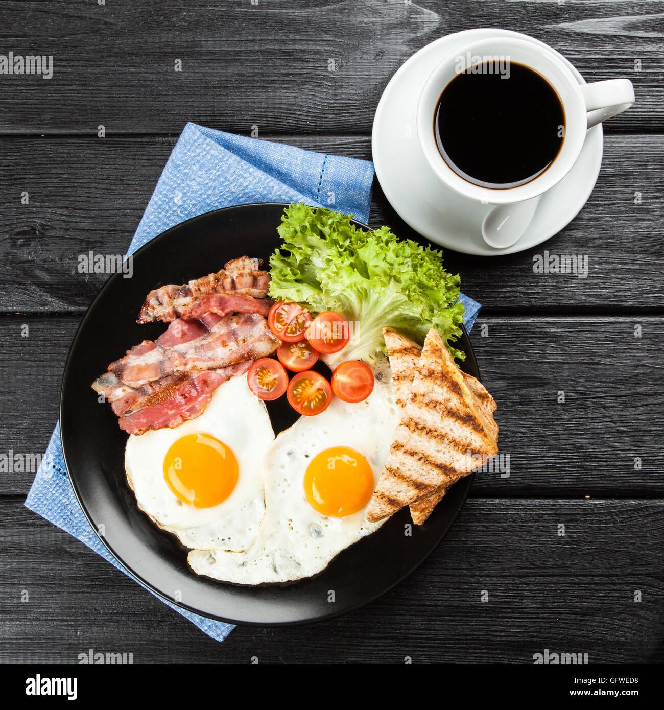 Traditional breakfast on a plate Stock Photo - Alamy