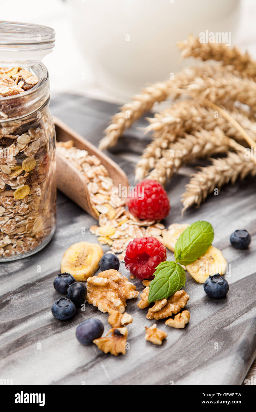 Muesli with berries Stock Photo - Alamy