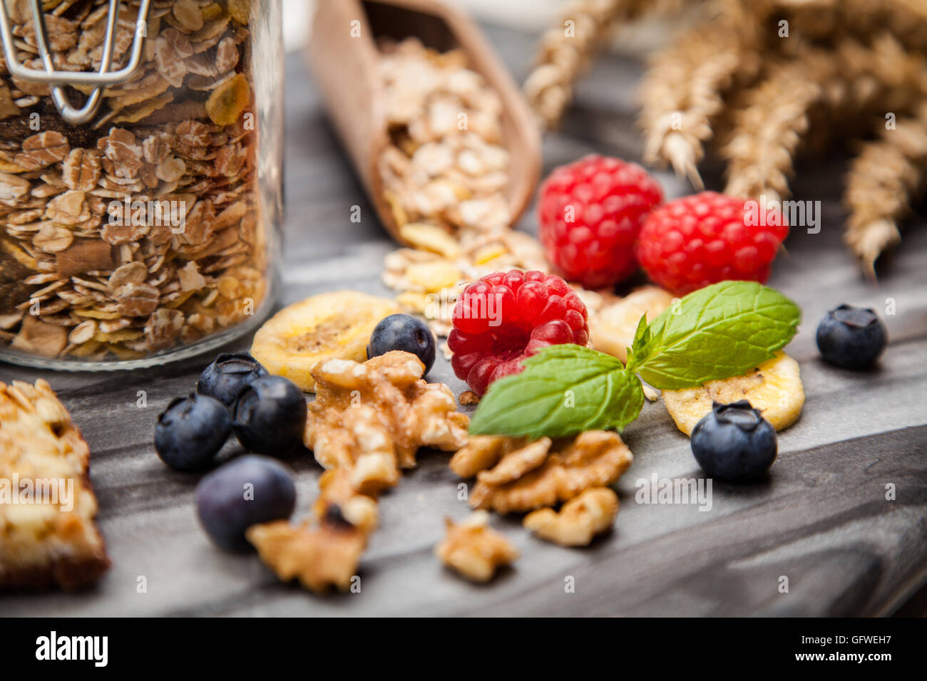 Muesli with berries Stock Photo - Alamy