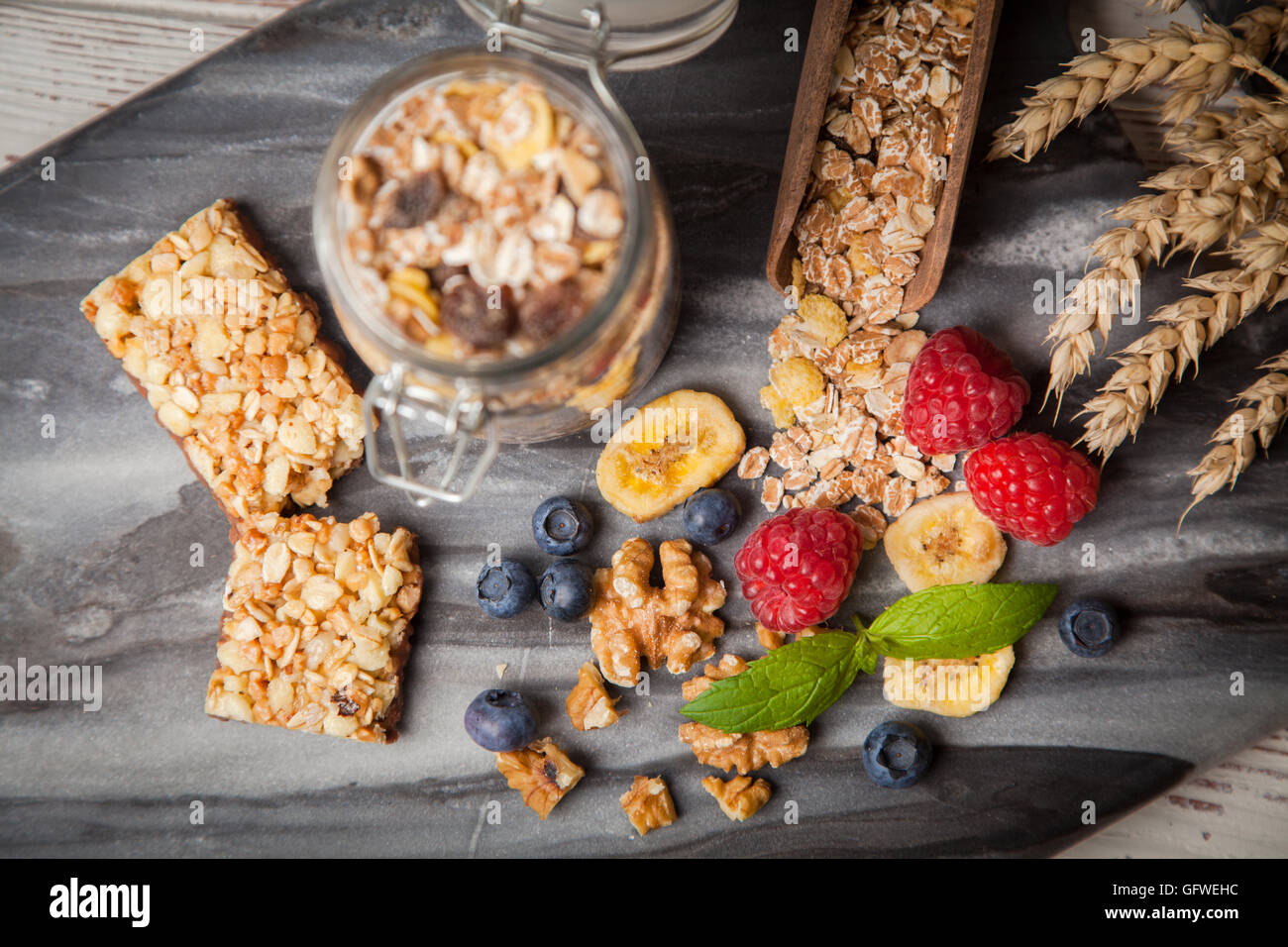 Muesli with berries Stock Photo - Alamy