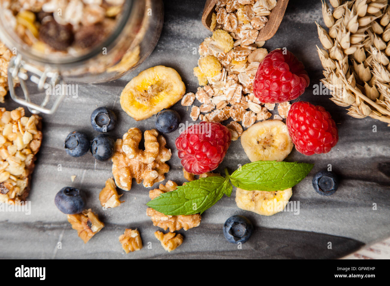 Muesli with berries Stock Photo - Alamy