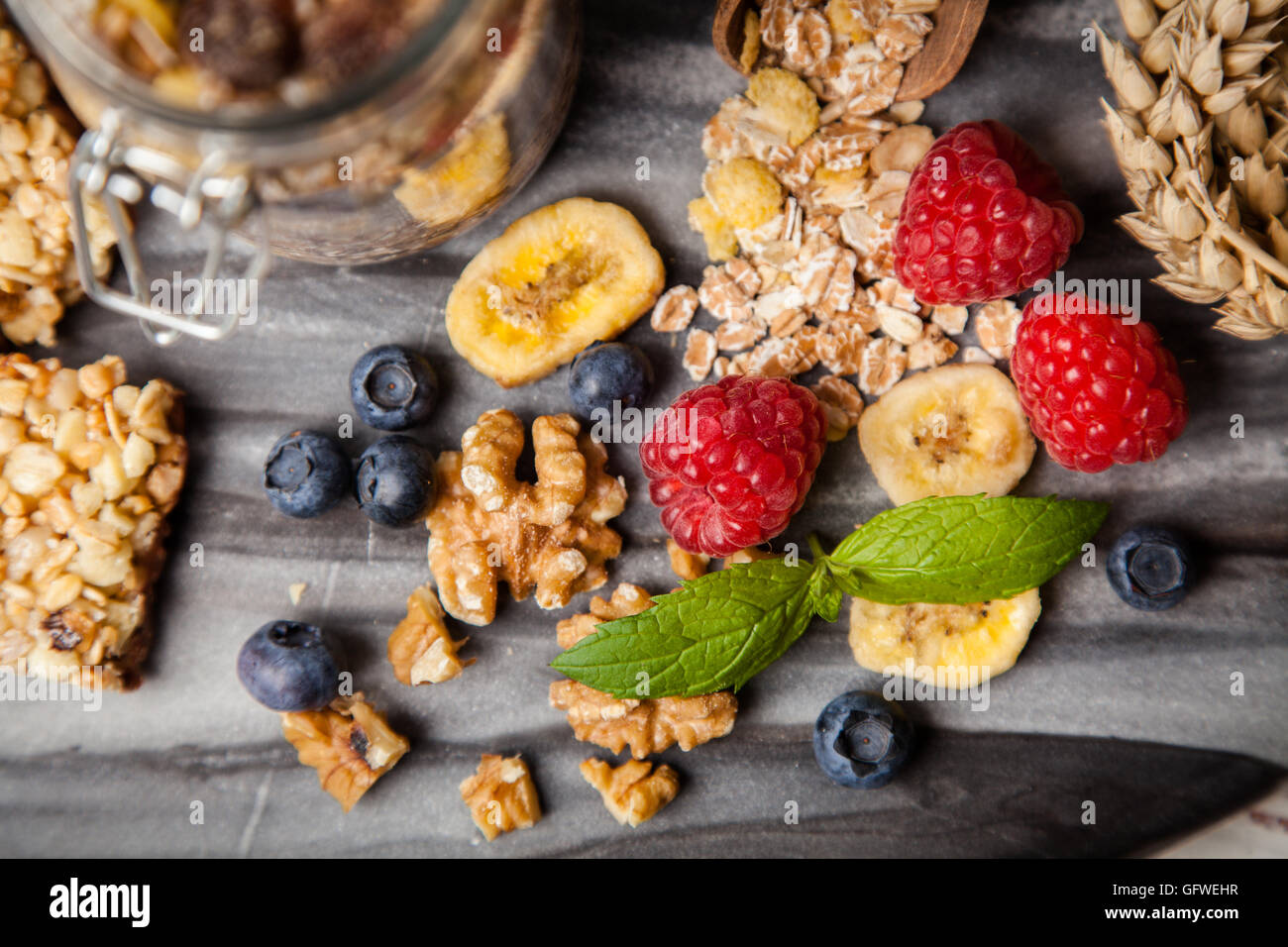 Muesli with berries Stock Photo - Alamy