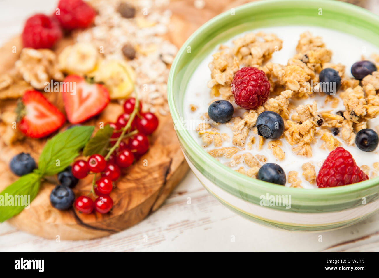 Muesli with berries Stock Photo - Alamy