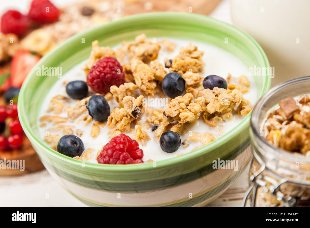 Muesli with berries Stock Photo - Alamy