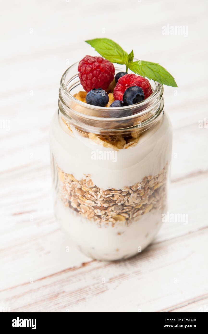 Muesli with berries dessert Stock Photo - Alamy