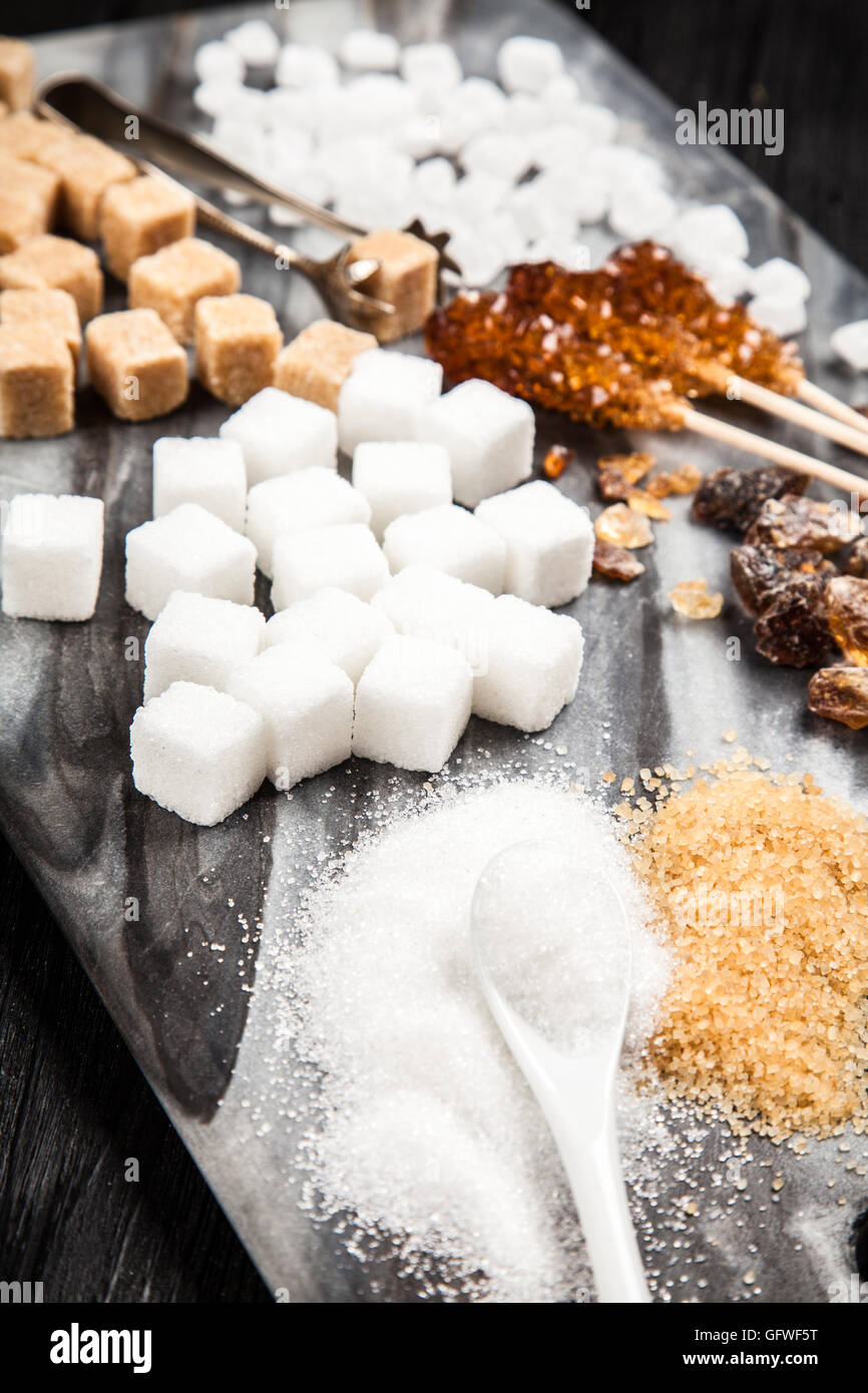 DIfferent types of sugar Stock Photo - Alamy