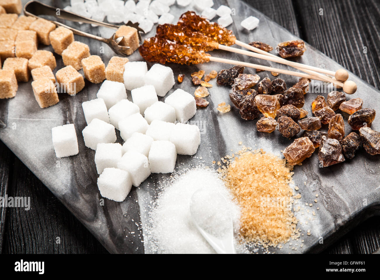 DIfferent types of sugar Stock Photo - Alamy