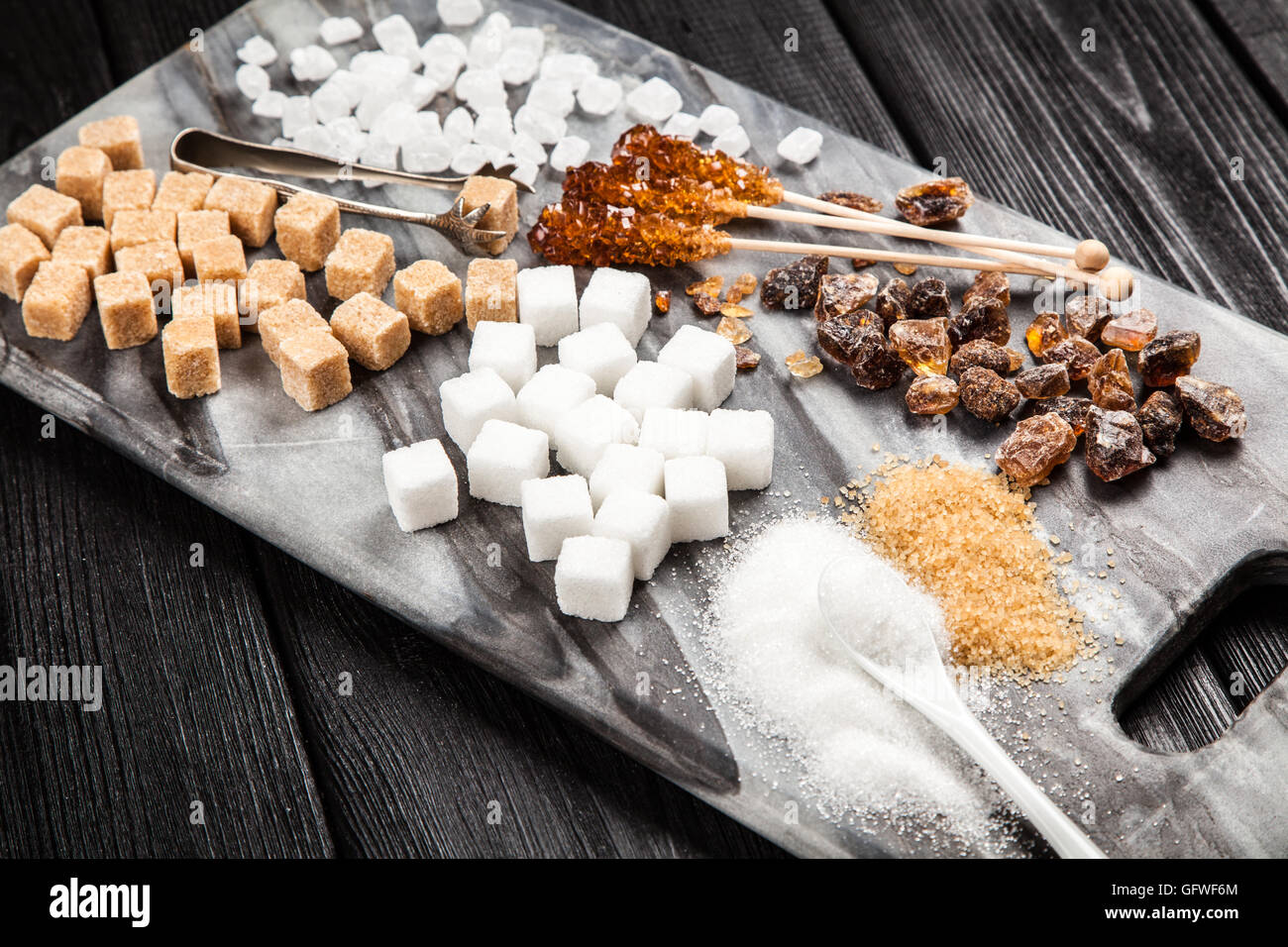 DIfferent types of sugar Stock Photo - Alamy