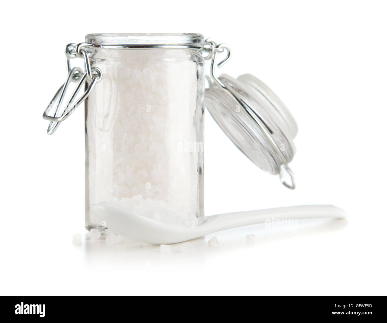 Salt in a glass container Stock Photo - Alamy