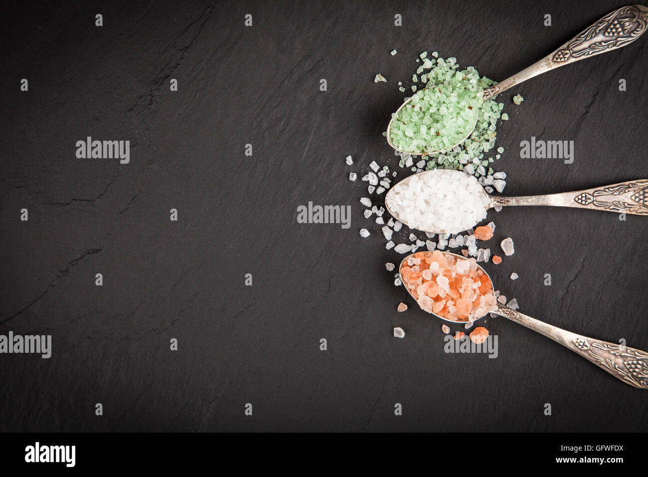 Assortment of salts Stock Photo - Alamy