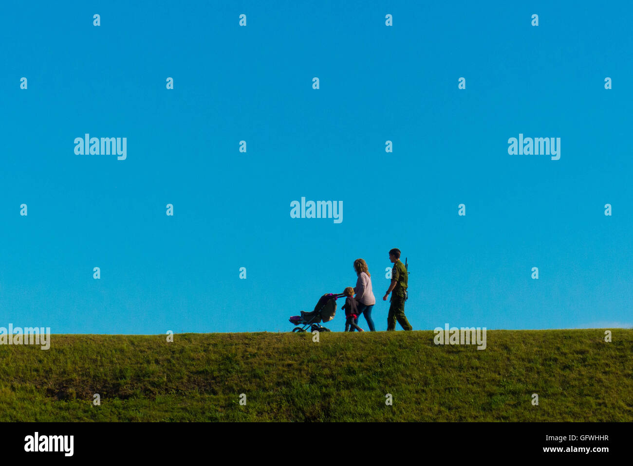 single person male alone on hill,family walking alone on hill Stock ...