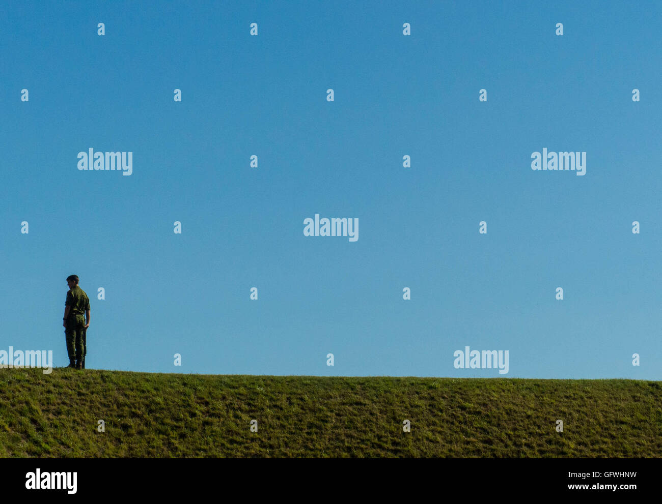 single person male alone on hill,family walking alone on hill Stock ...