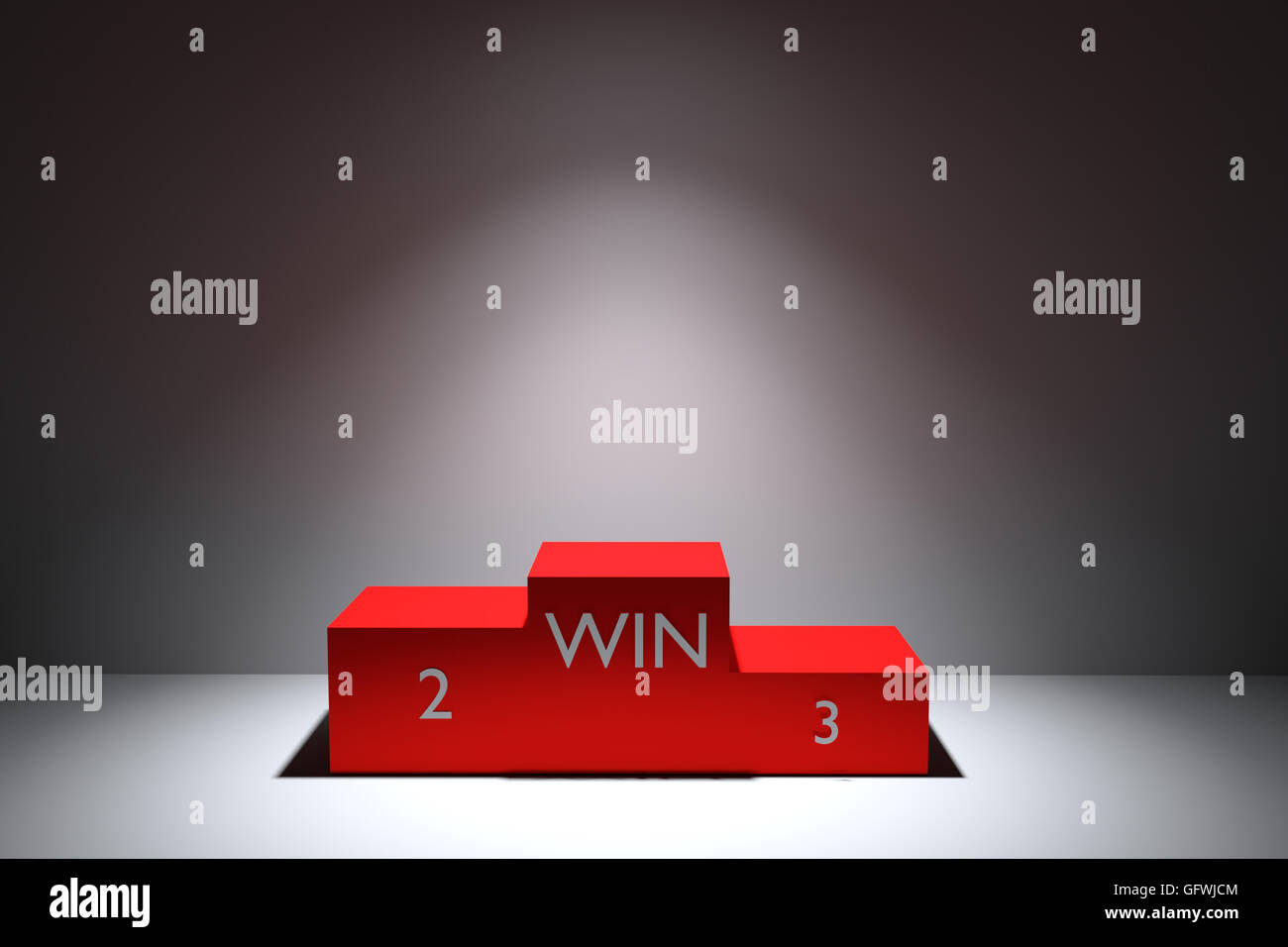 3D rendering isolated Red podium on gray background Stock Photo - Alamy