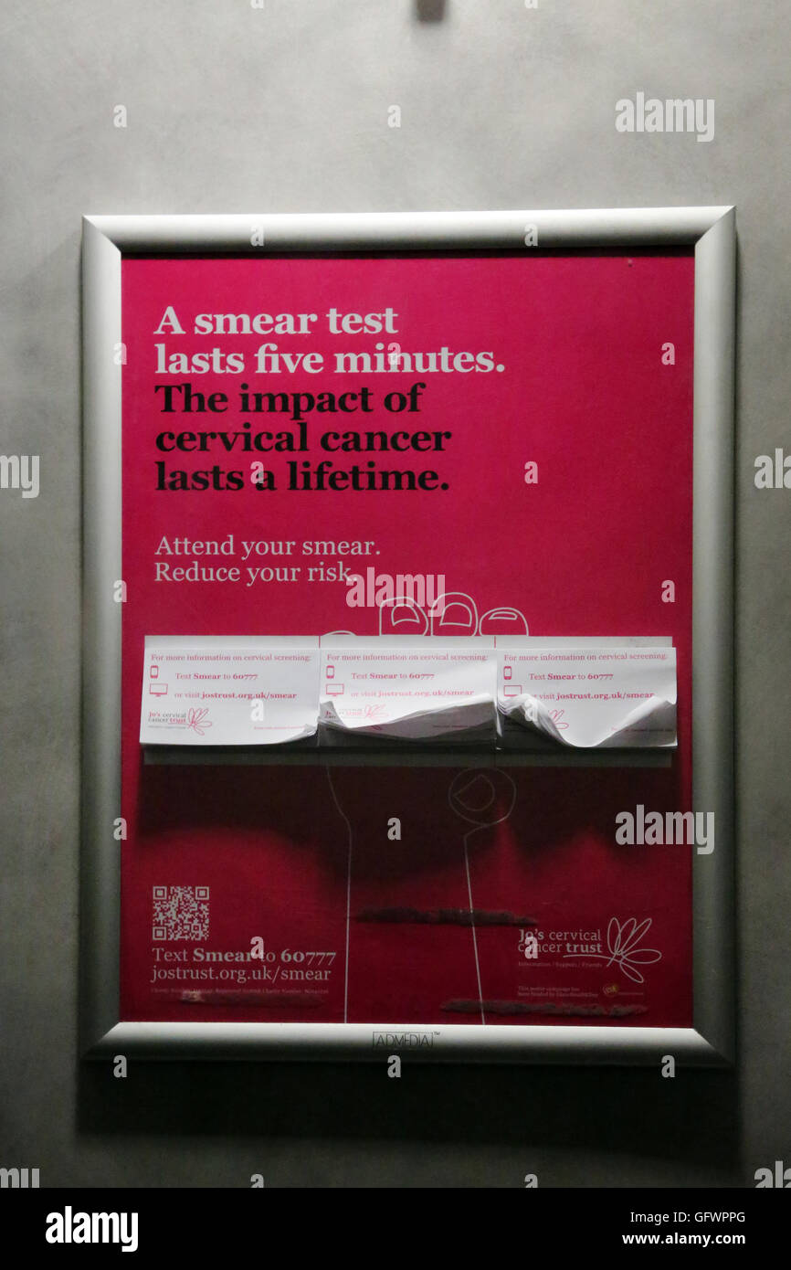 Smear Test Sign In Motorway Service Station Toilet England Stock Photo ...