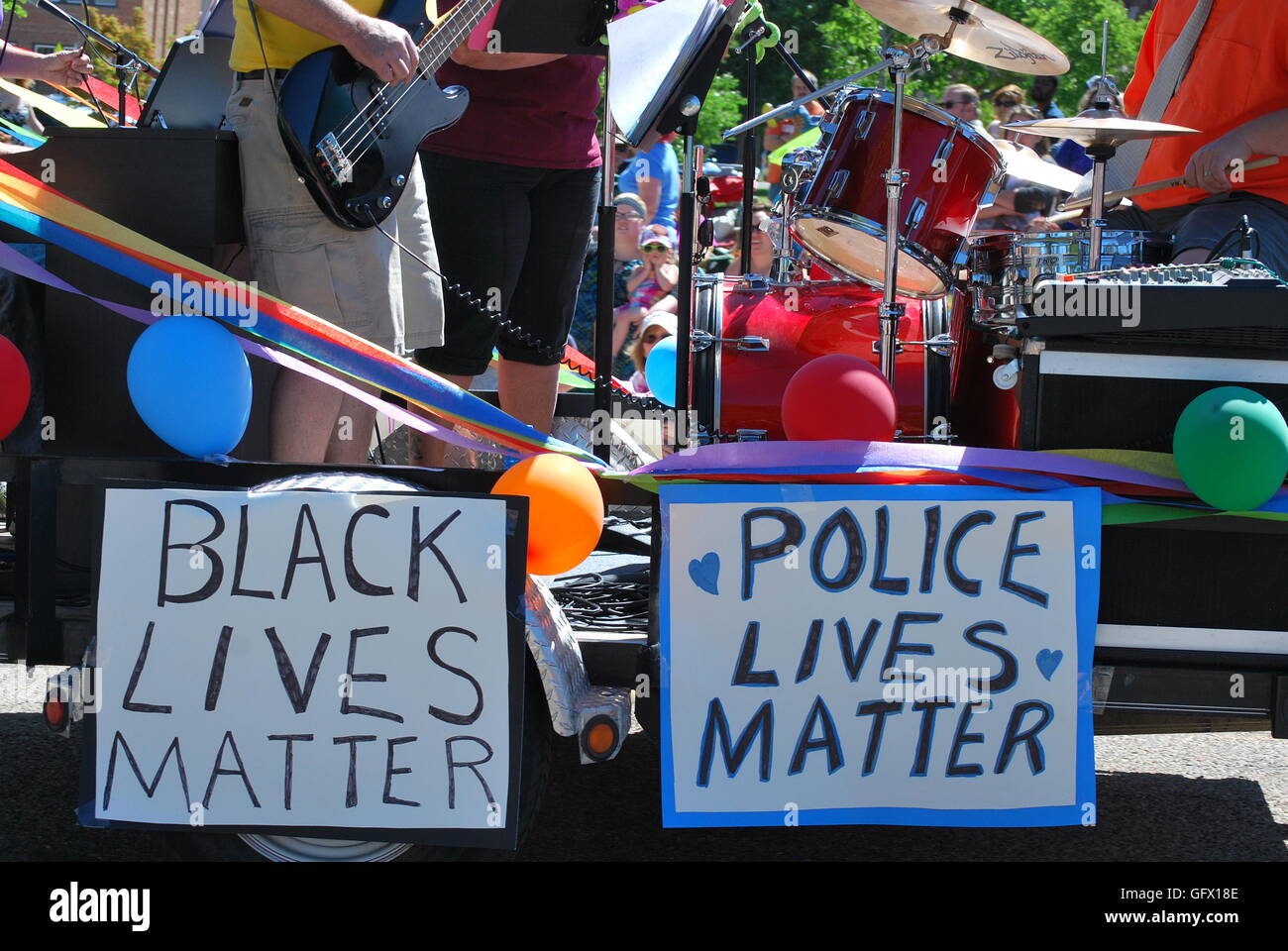 Black, police lives matter signs Stock Photo - Alamy