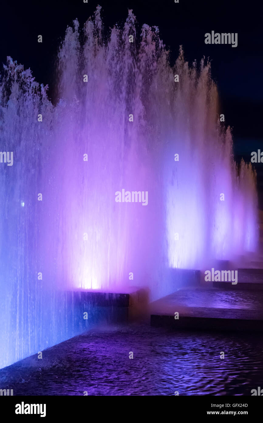 Bright and colorful fountains at night Stock Photo - Alamy