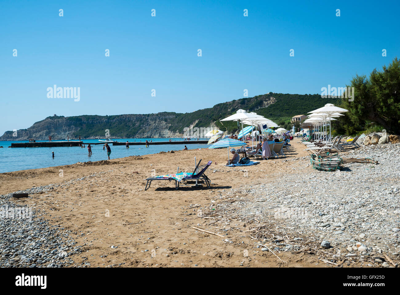 Beach in Arillas, Corfu, Ionian Islands, Greece, Europe Stock Photo - Alamy