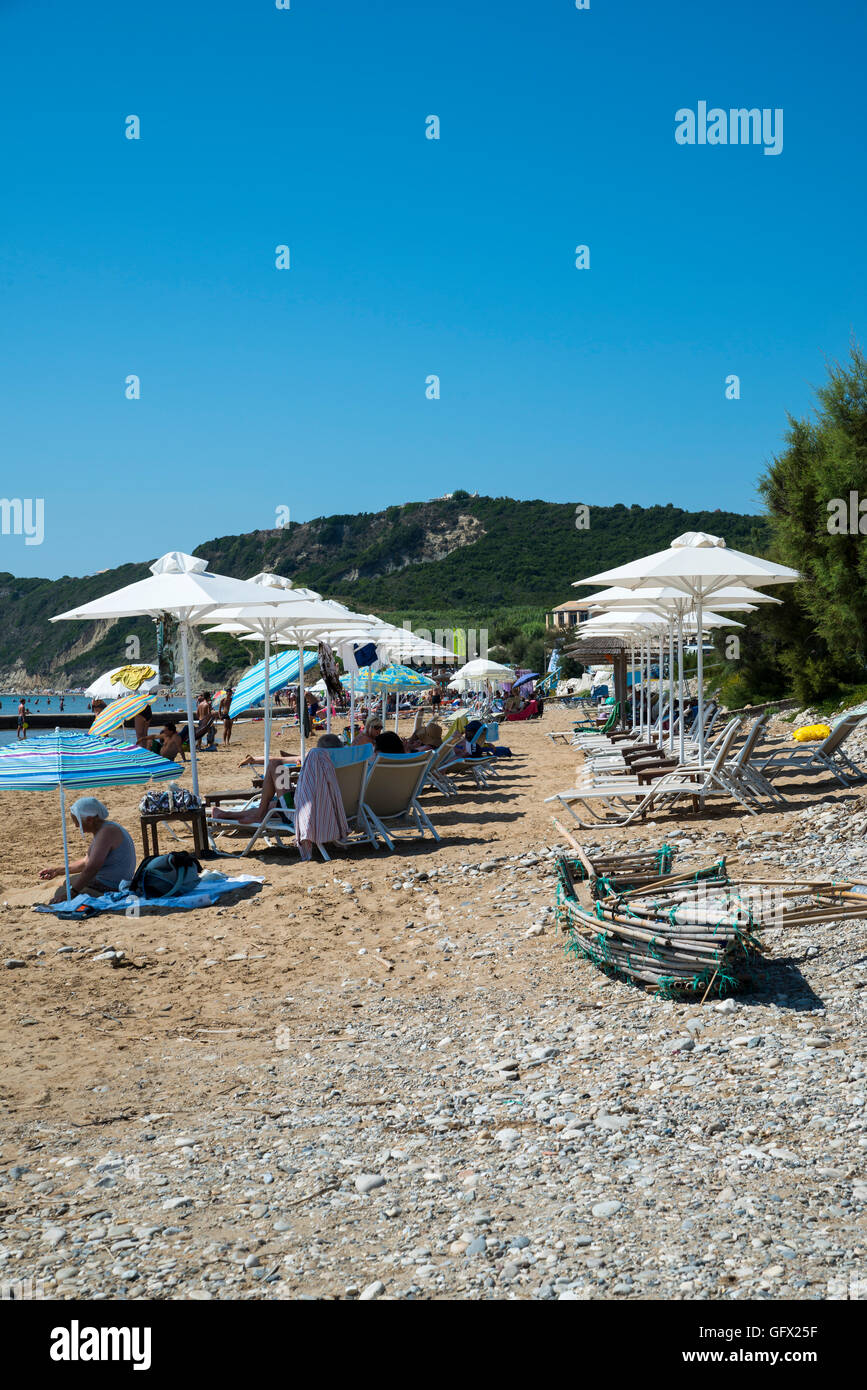 Beach in Arillas, Corfu, Ionian Islands, Greece, Europe Stock Photo - Alamy