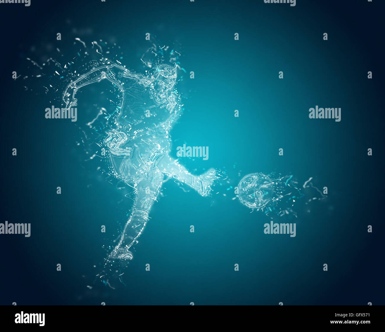 Illustration of abstract Football players in action. Crystal ice effect ...