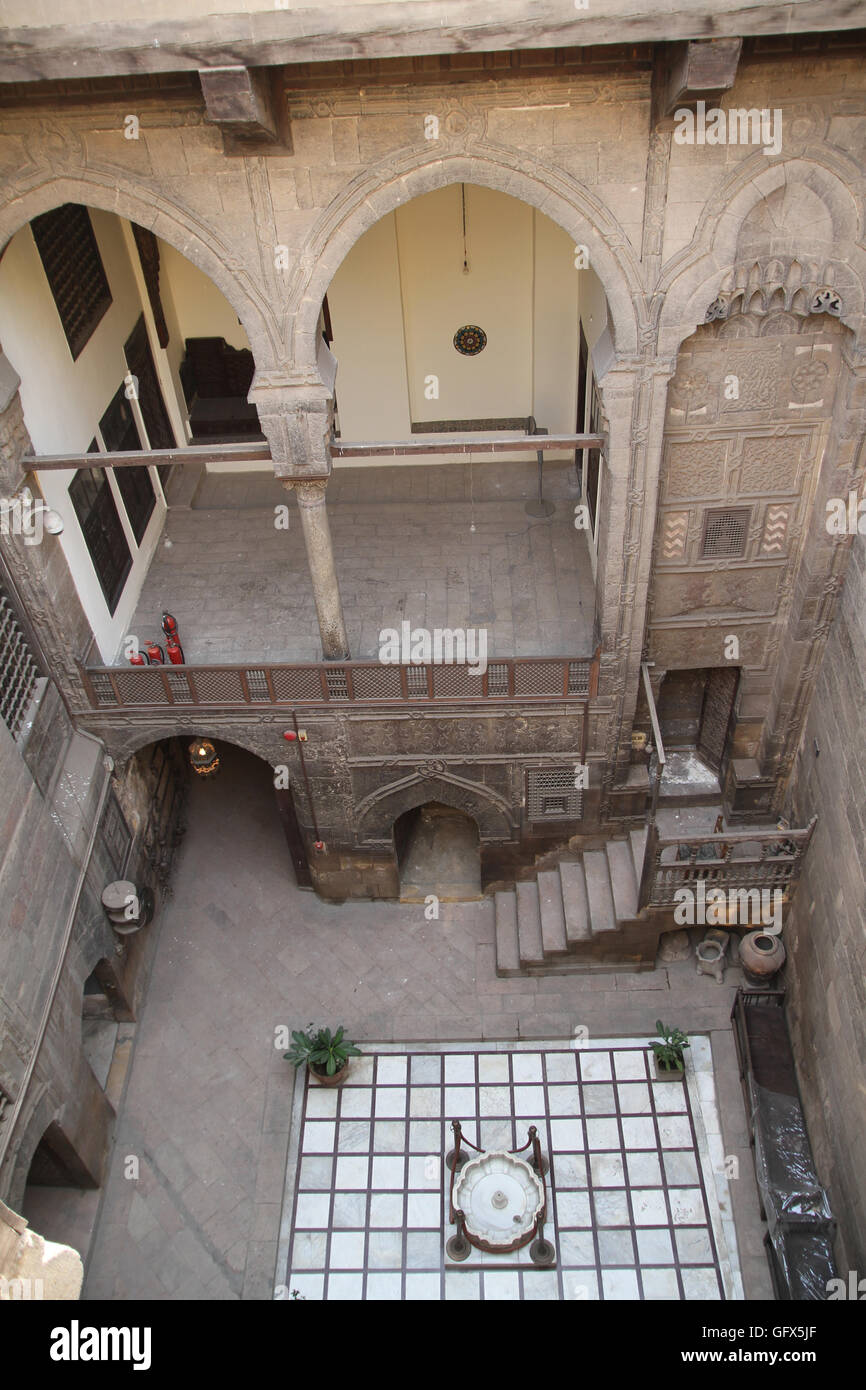 Inside the courtyard of the Gayer-Anderson Museum in Cairo, Egypt Stock ...