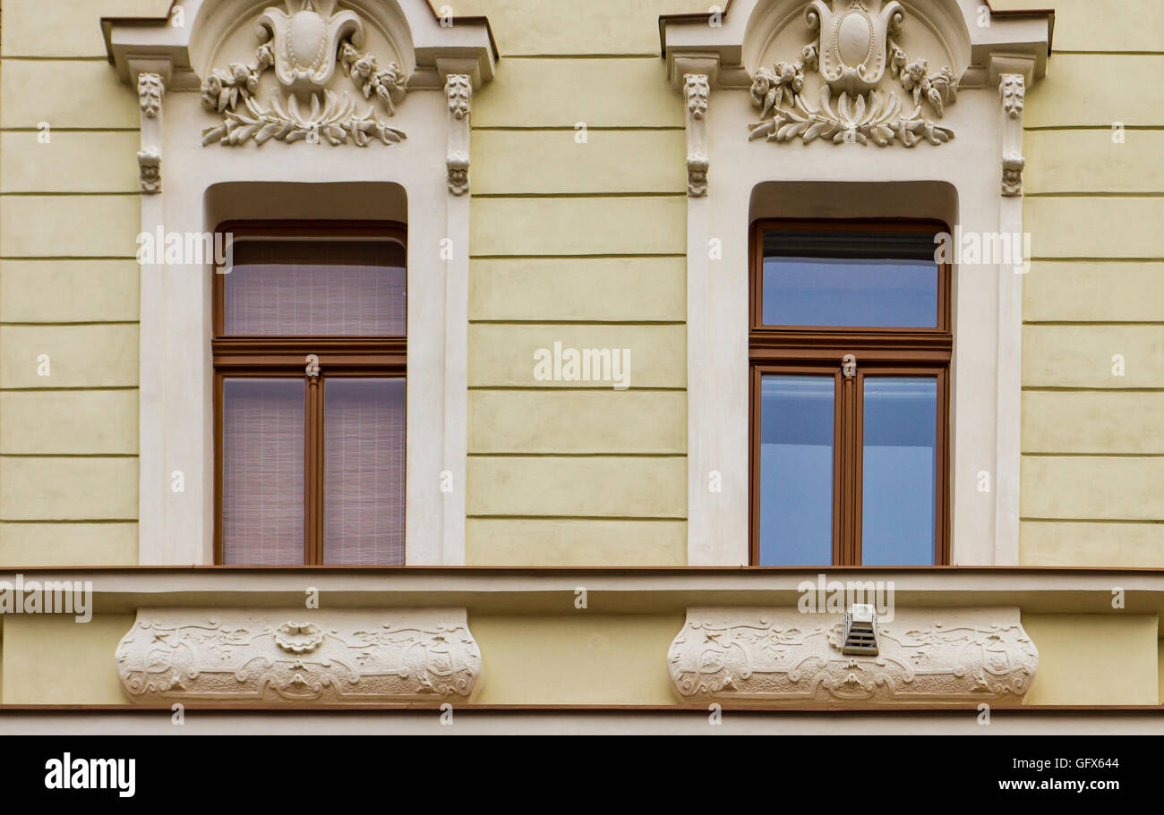 Detail of the traditional windows from Prague, Czech Republic Stock ...