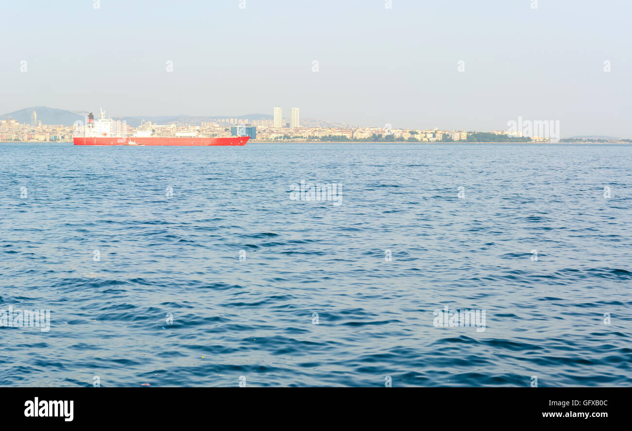 Large container ship in the open sea Stock Photo - Alamy