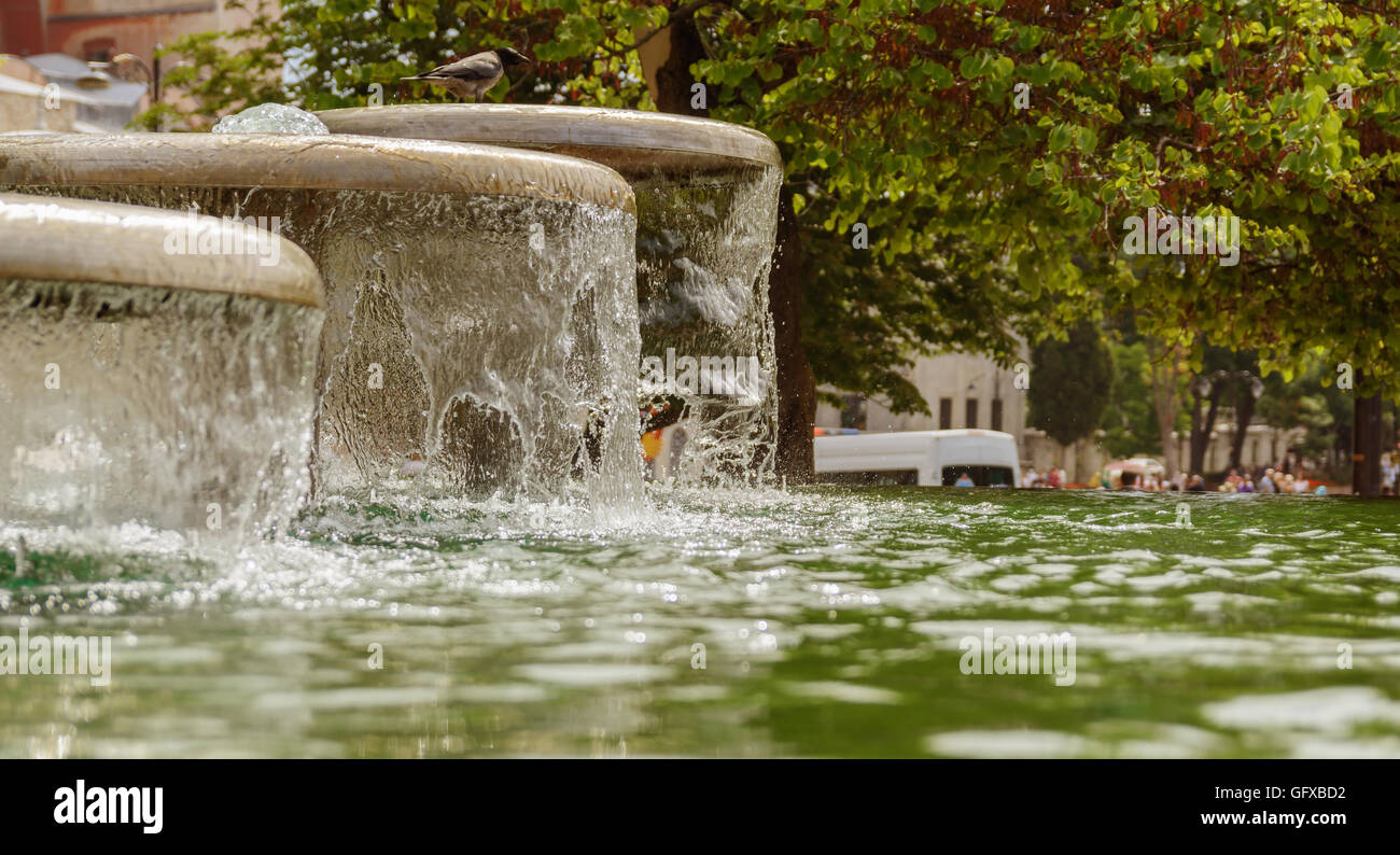 Water in a Fountain Flowing with Slow Shutter Stock Photo - Alamy