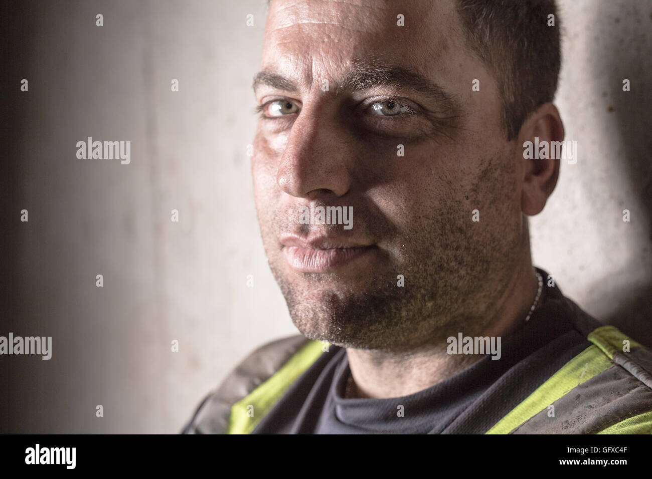 stressed man. emotion portrait worker Stock Photo - Alamy