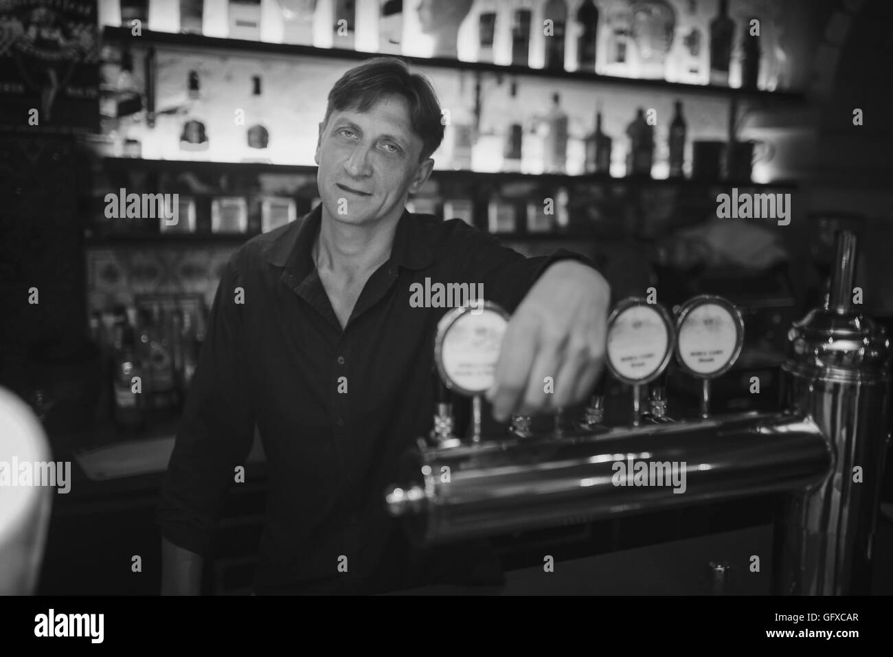 Nightlife in a pub Black and White Stock Photos & Images - Alamy