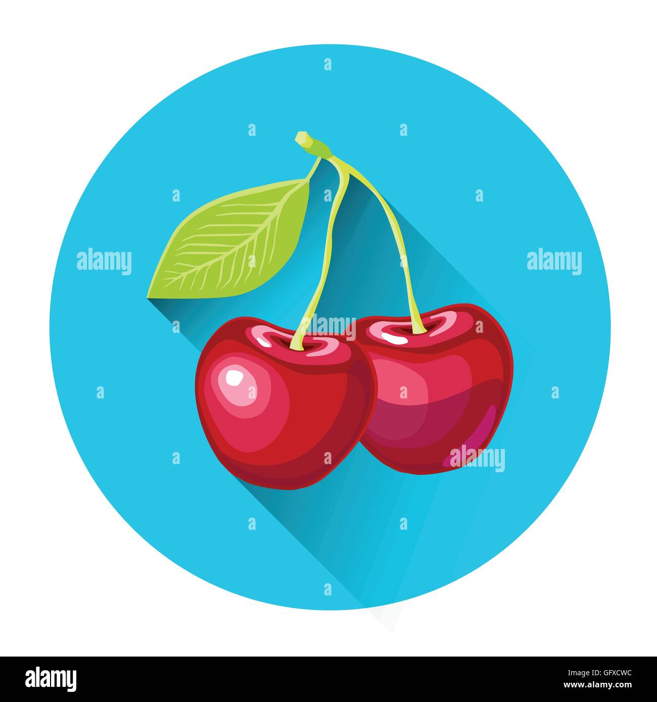 Cherry Colorful Fruit Icon Stock Vector Image & Art - Alamy