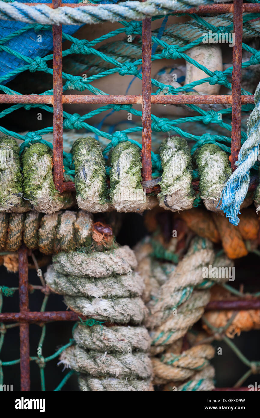 Close up of fishing nets and lobster pots Stock Photo - Alamy
