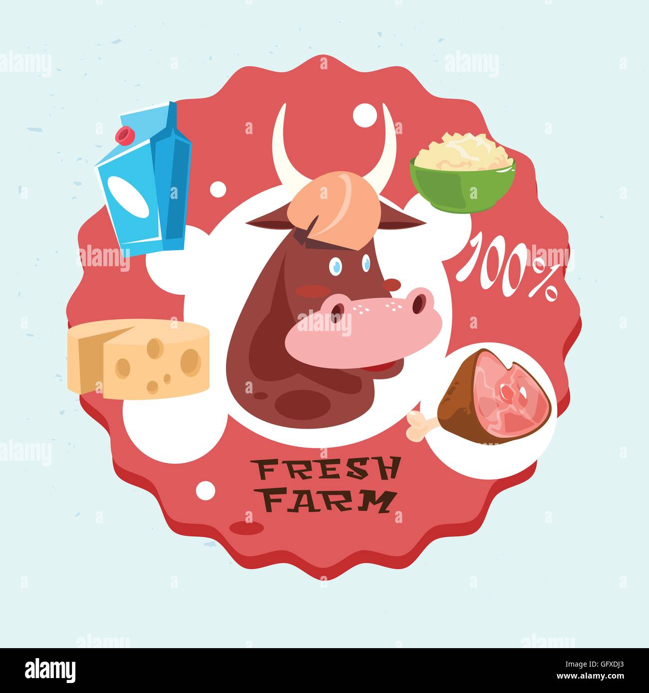 Cow Milk Meat Products Fresh Eco Farm Logo Stock Vector Image & Art - Alamy
