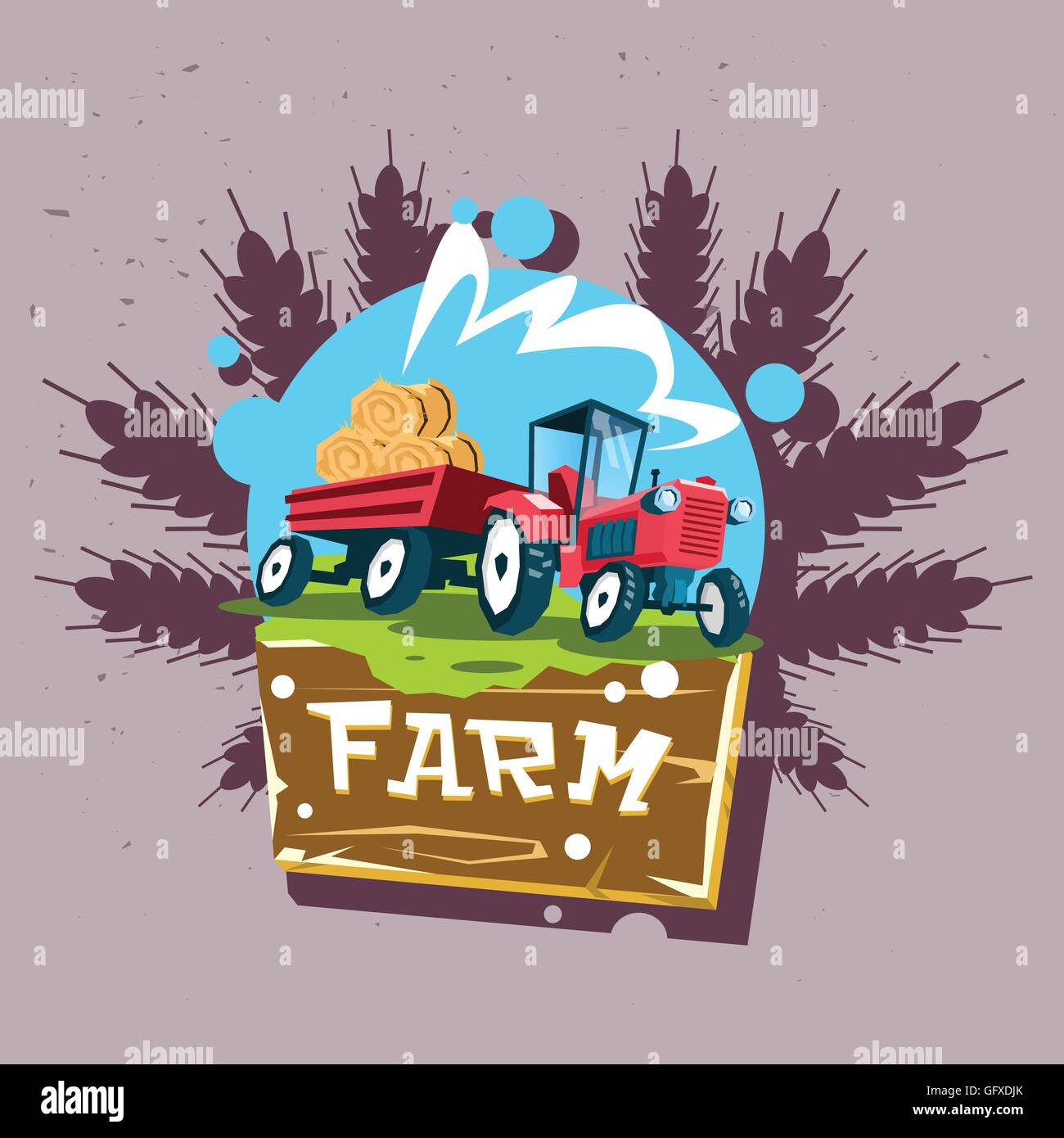 Round bale transport Stock Vector Images - Alamy