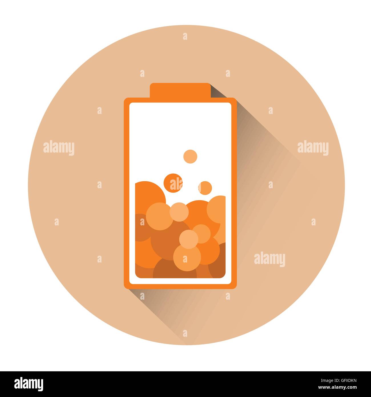 Orange Battery Half Charge Icon Stock Vector Image & Art - Alamy