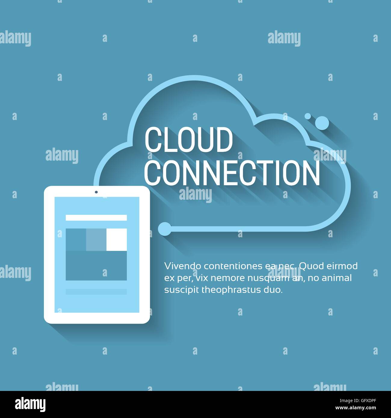 Tablet Computer Cloud Connection Concept Banner With Copy Space Stock Vector Image & Art - Alamy