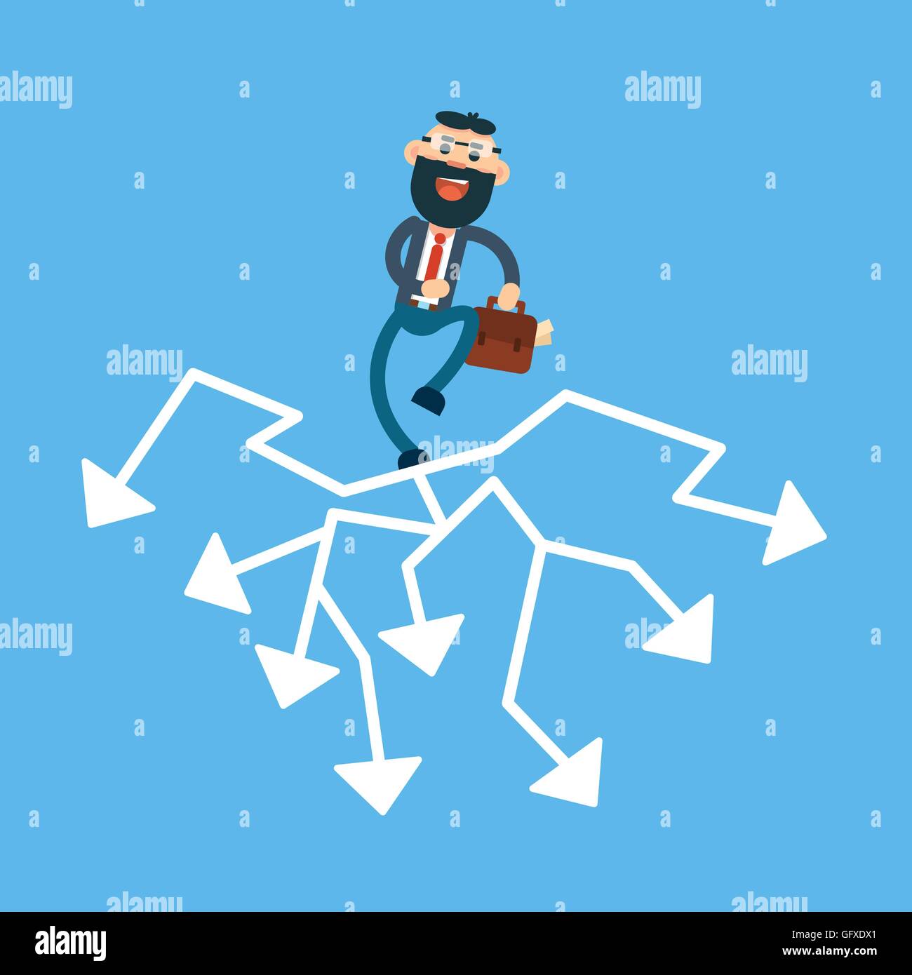Business Man Think Strategy Choose Arrow Stock Vector Image & Art - Alamy