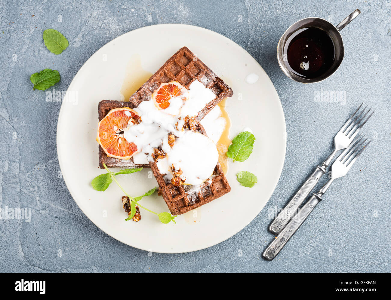 Belgian soft waffles blood orange hi-res stock photography and images ...