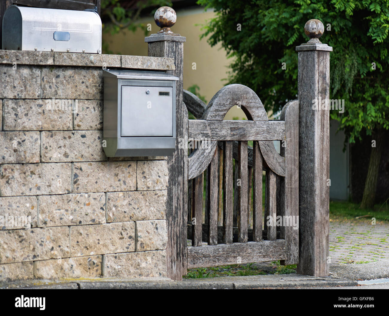 Old rustic wooden gate Stock Photo - Alamy