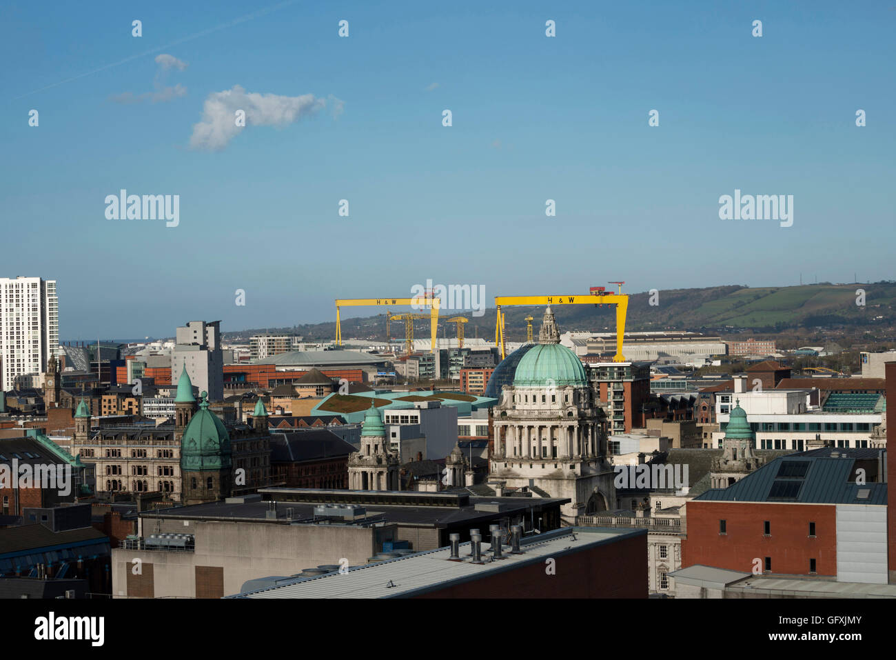 Panoramic View of Belfast city Stock Photo - Alamy