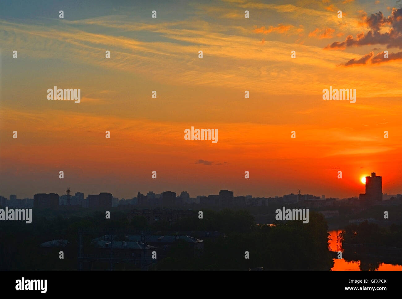 urban horizon at sunrise Stock Photo - Alamy