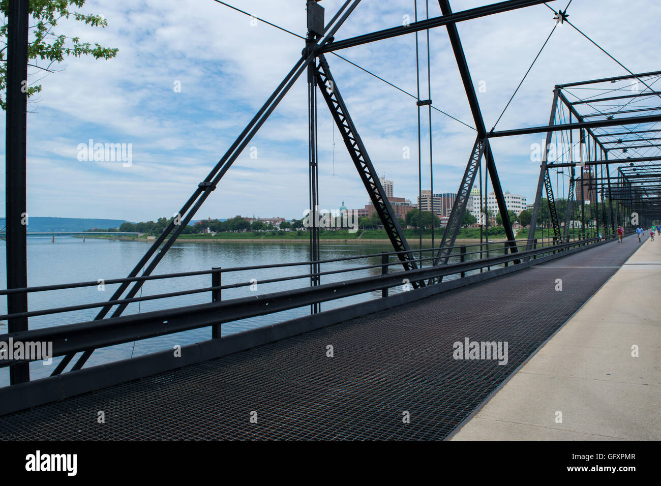 Walnut Street Bridge In Harrisburg, Pennsylvania Leading to City Island ...