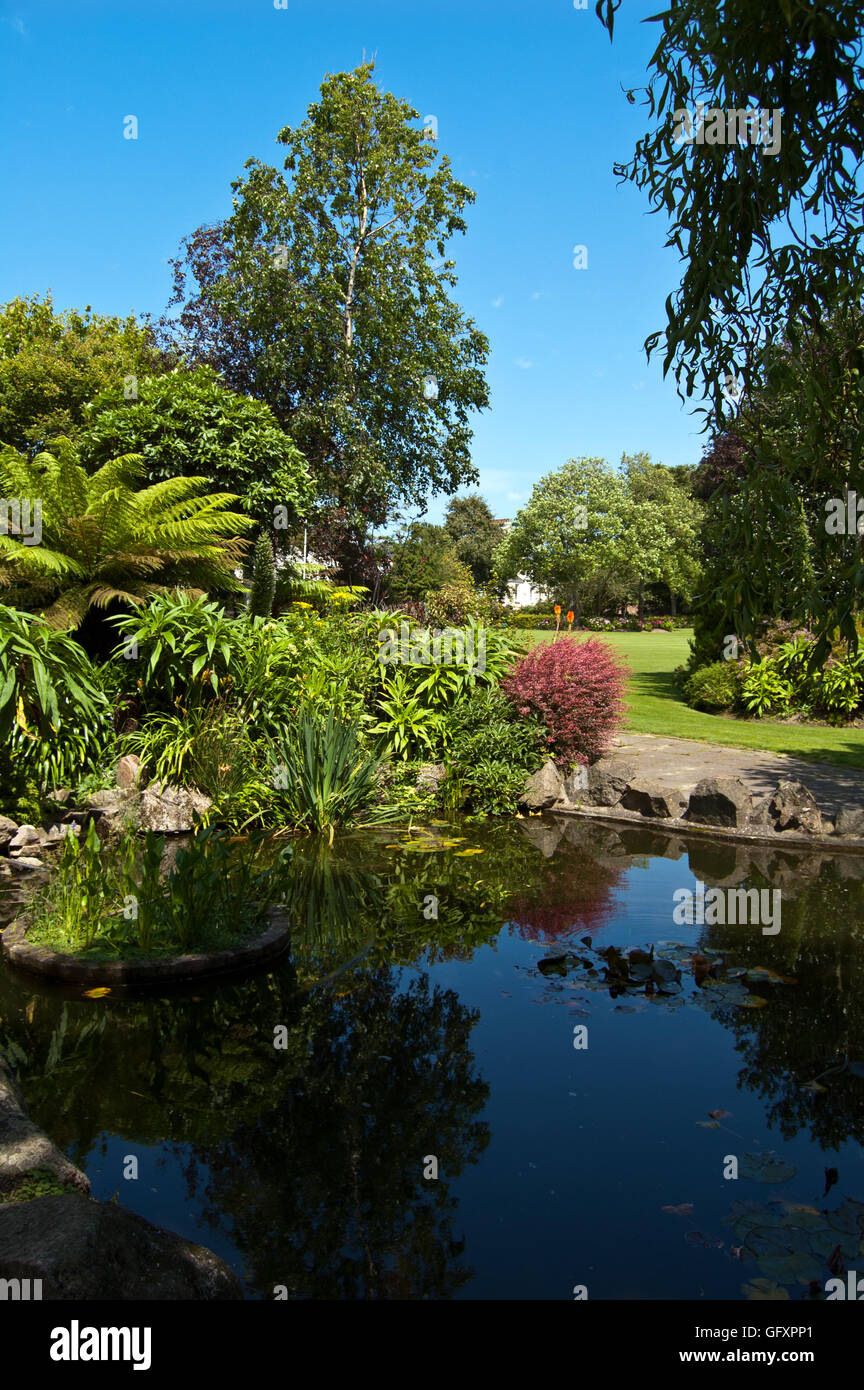 Pond, Howard Davis Park, Jersey, Channel Islands Stock Photo - Alamy