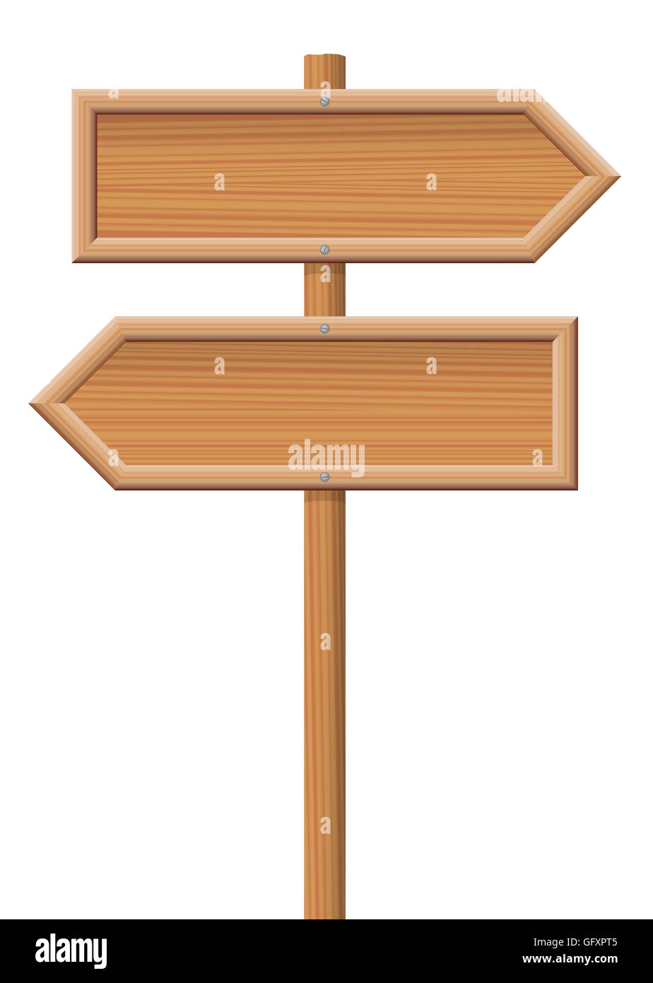 Wooden sign posts pointing in opposite directions Stock Photo - Alamy